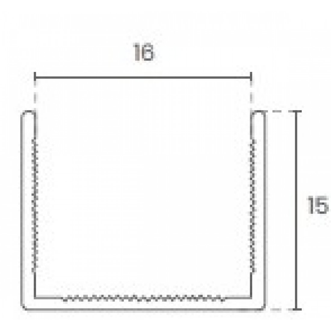 CALHA U P/ROUPEIRO 16mm - CROMADO MATE